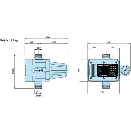 Régulateur électronique de pompe IDROMAT 5-12 CALPEDA