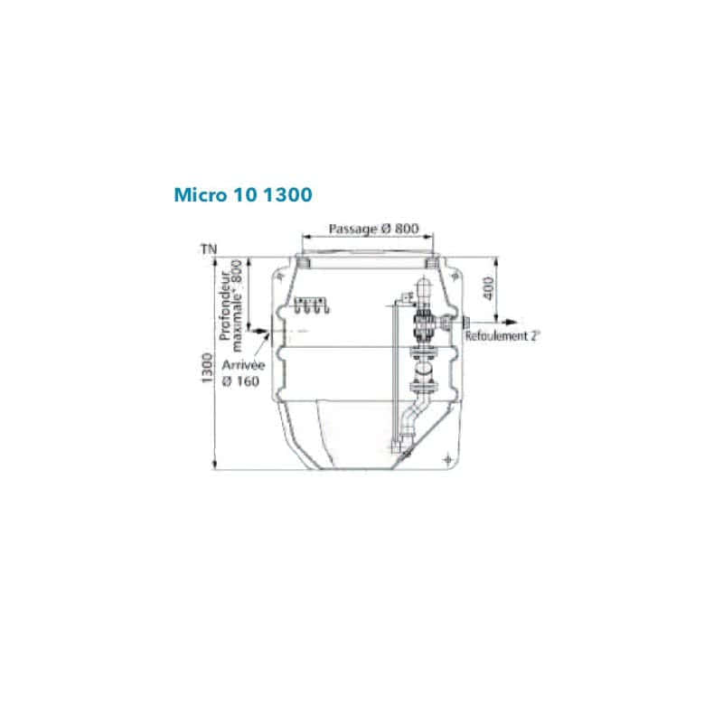 Station de relevage MICRO 10 1300 DP 3045 MT 234 FLYGT